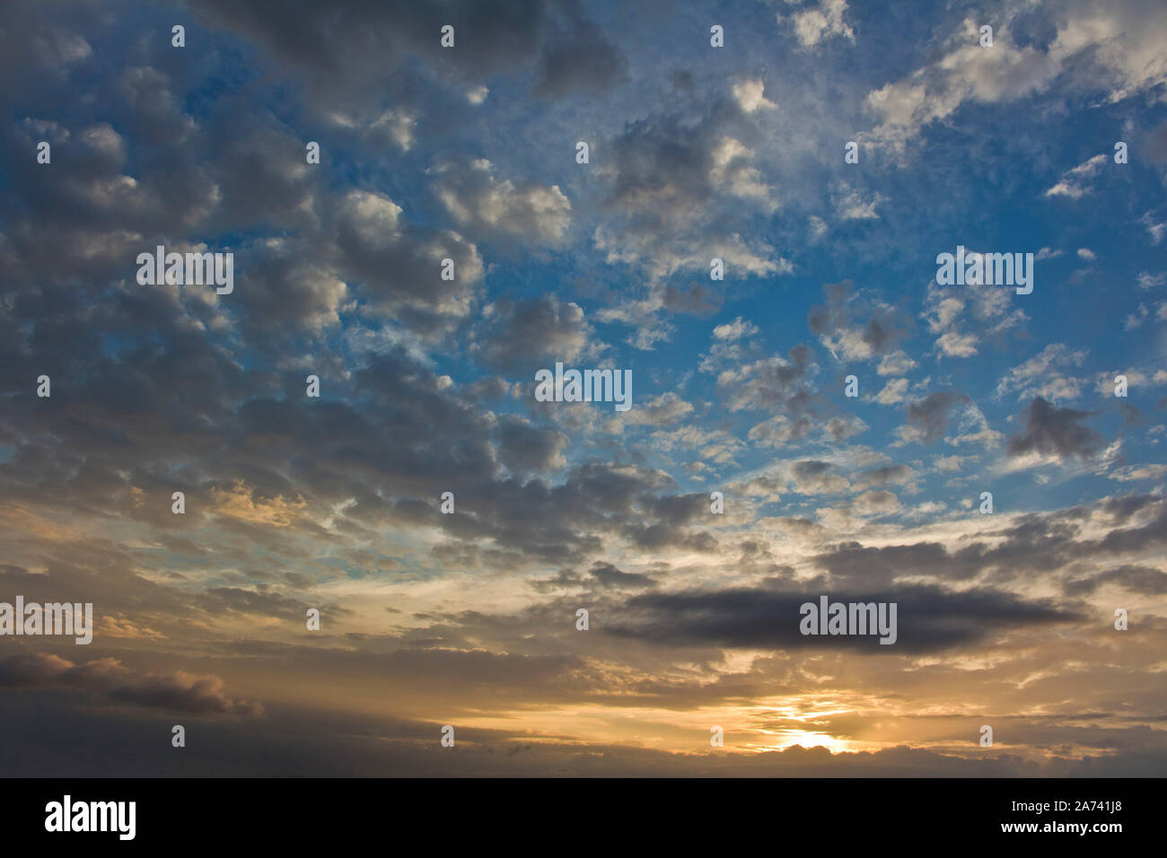 Amazing and rare, beautiful cloud formation at sunset in the evening ...