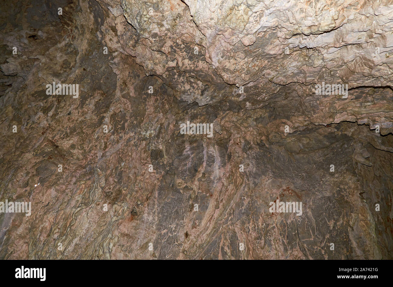 Colorful wall of an ancient cave - Stopica cave, Zlatibor mountain ...