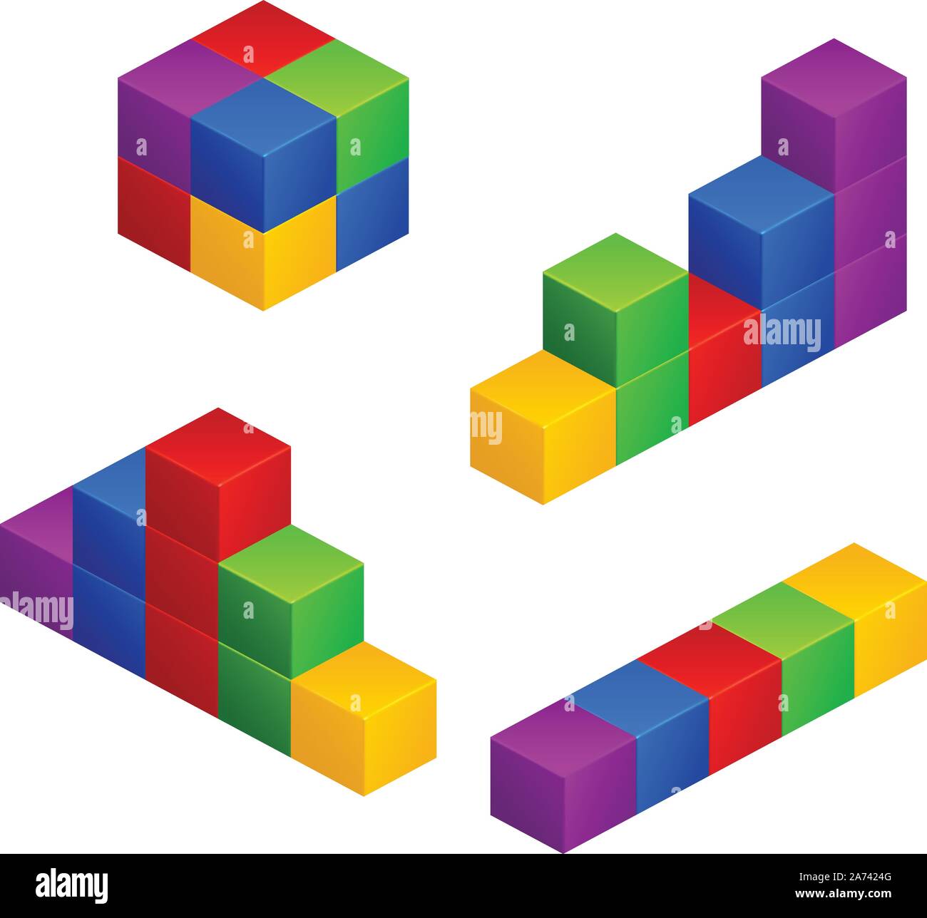 colored cubes 01 Stock Vector Image & Art - Alamy