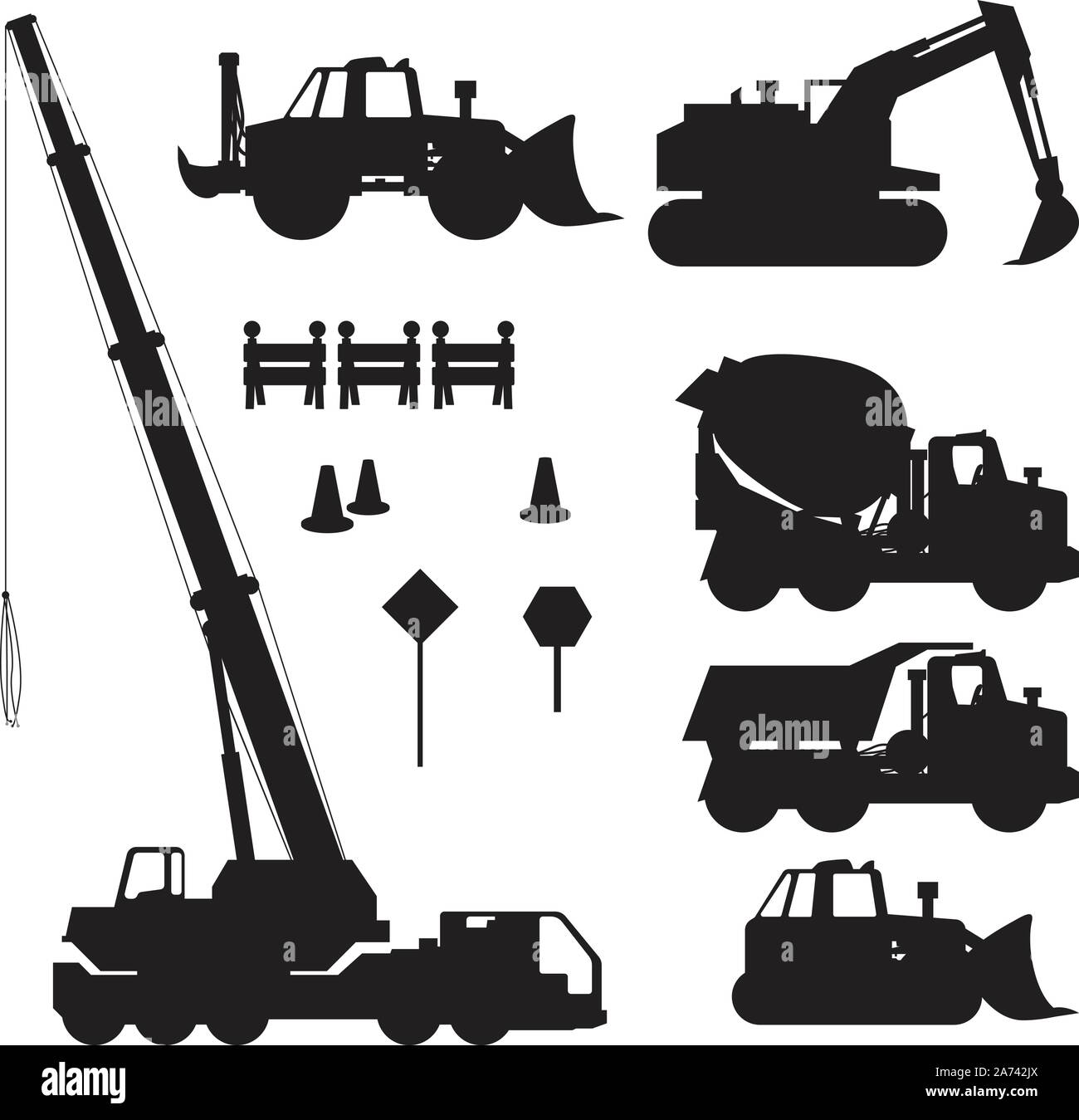 Road construction machines Cut Out Stock Images & Pictures - Alamy