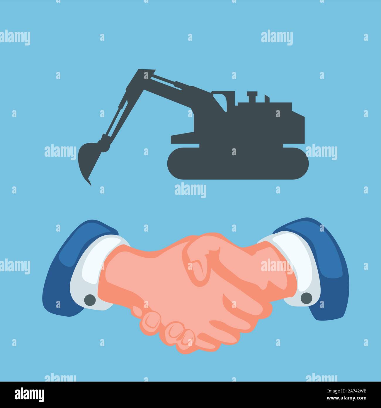 tractor and handshake Stock Vector Image & Art - Alamy