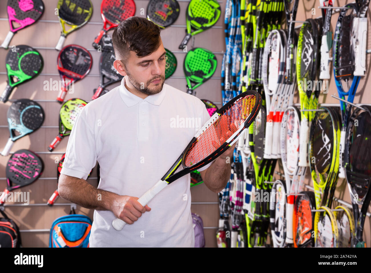 Sports shop interior racket hi-res stock photography and images - Alamy