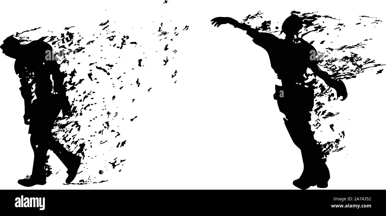 Silhouette set zombie on hi-res stock photography and images - Alamy