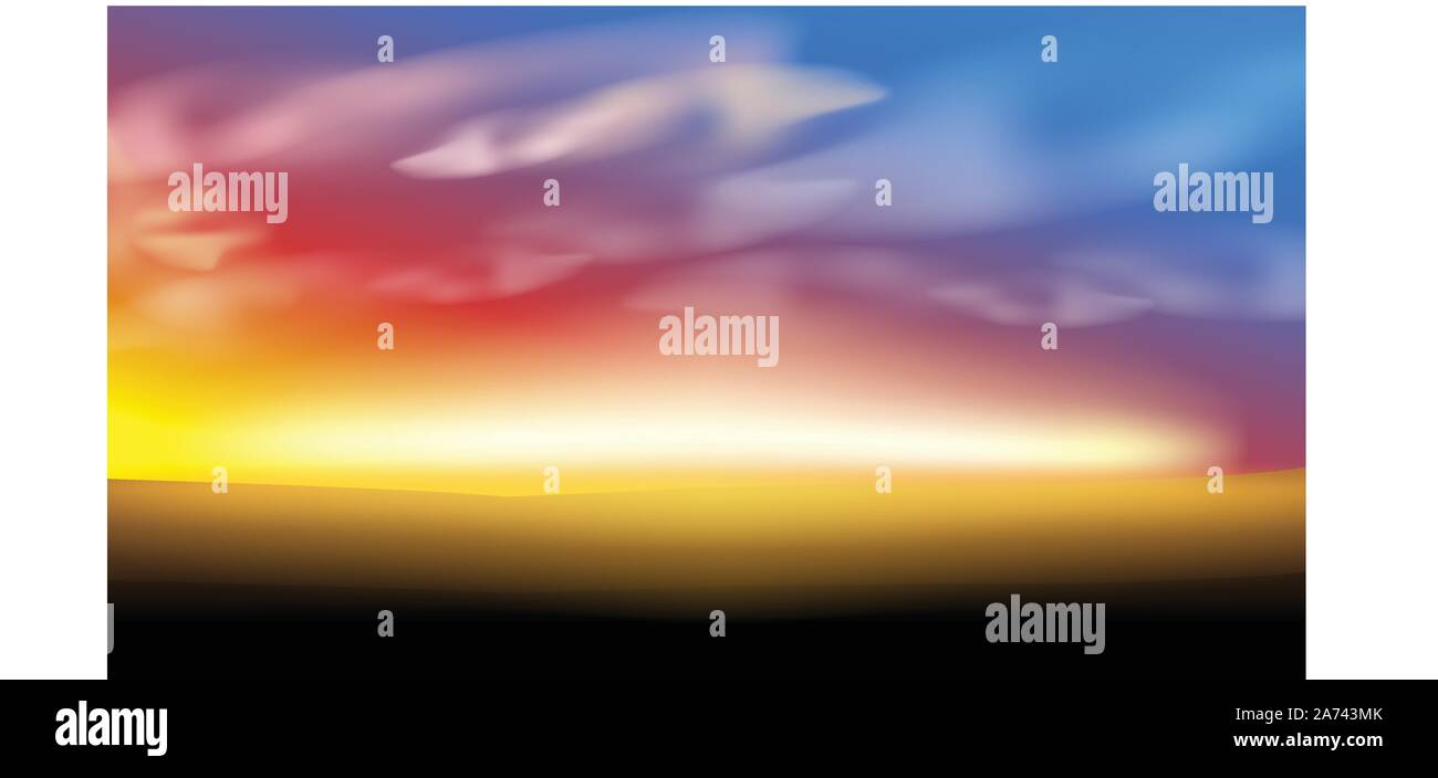 Sunset summer cloudy sky Stock Vector Images - Alamy