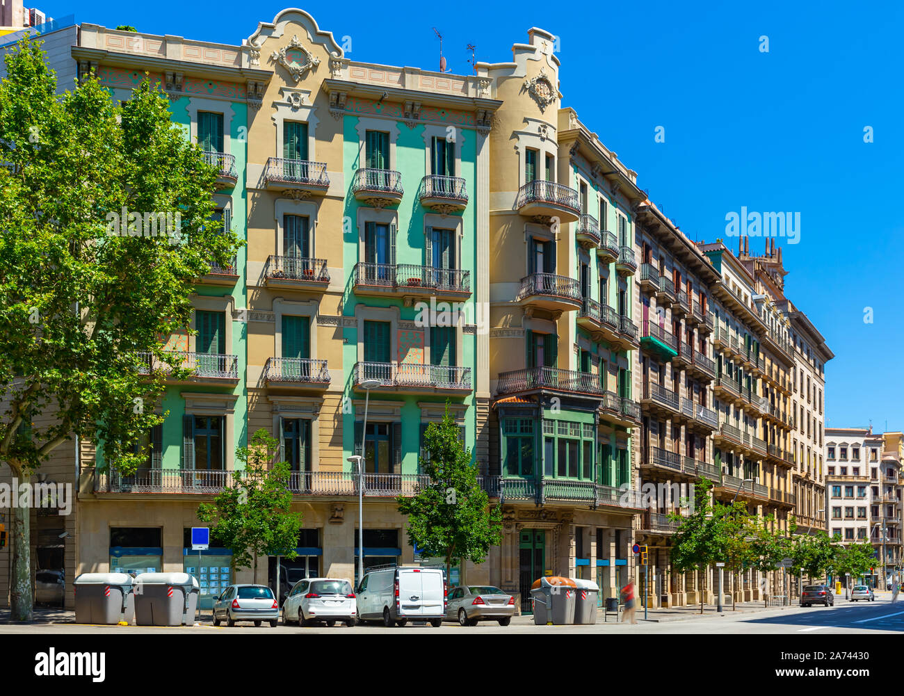 Eixample district - most beautiful area of Barcelona. Spain Stock Photo ...