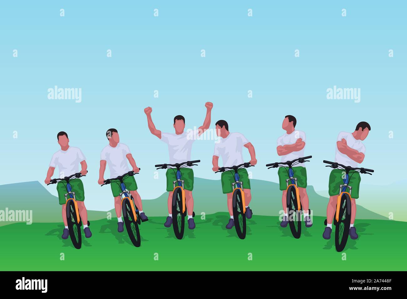 Group biking Stock Vector Images - Alamy