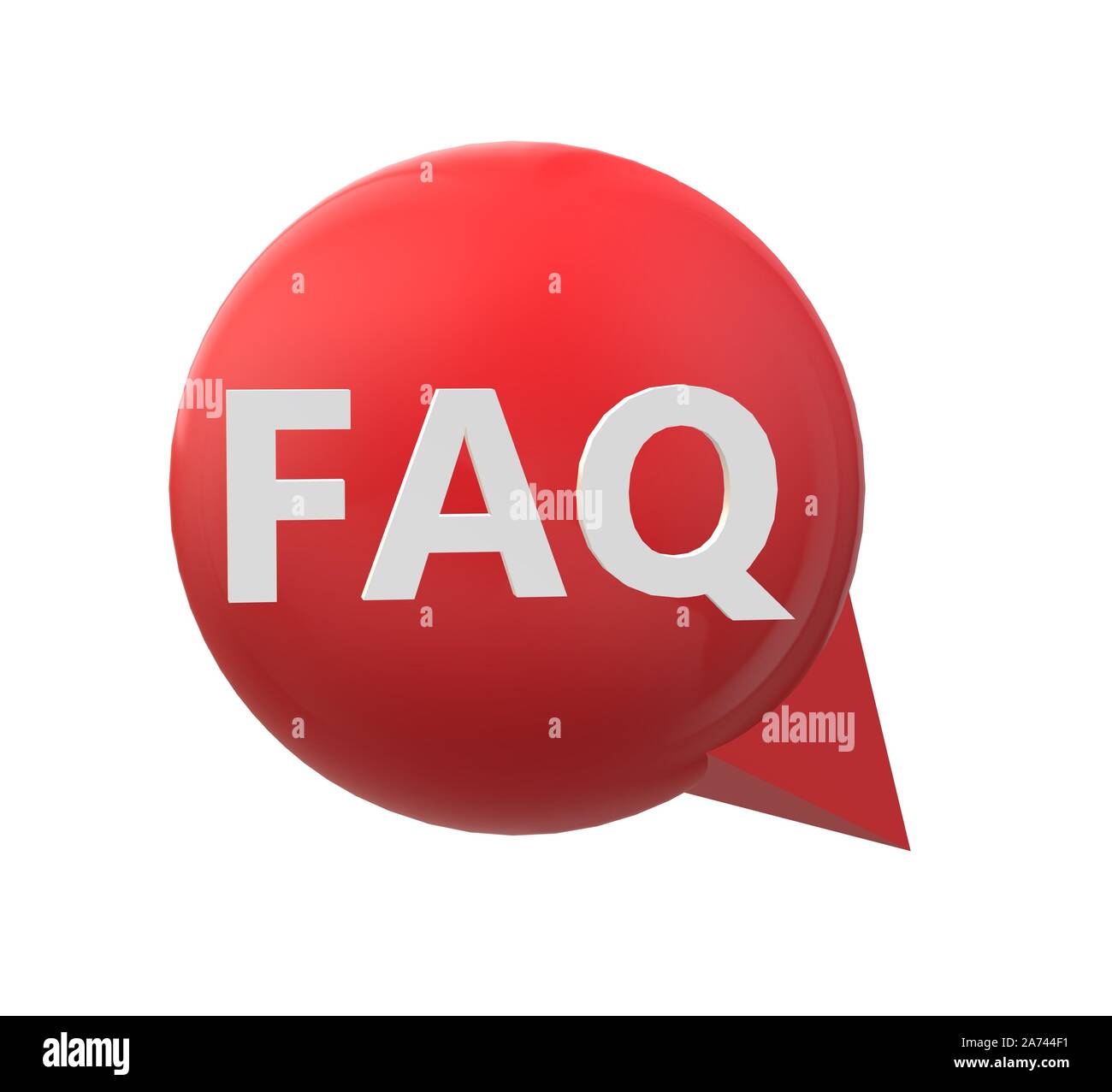 3D red faq icon on white background. flat style. 3d faq icon for your ...