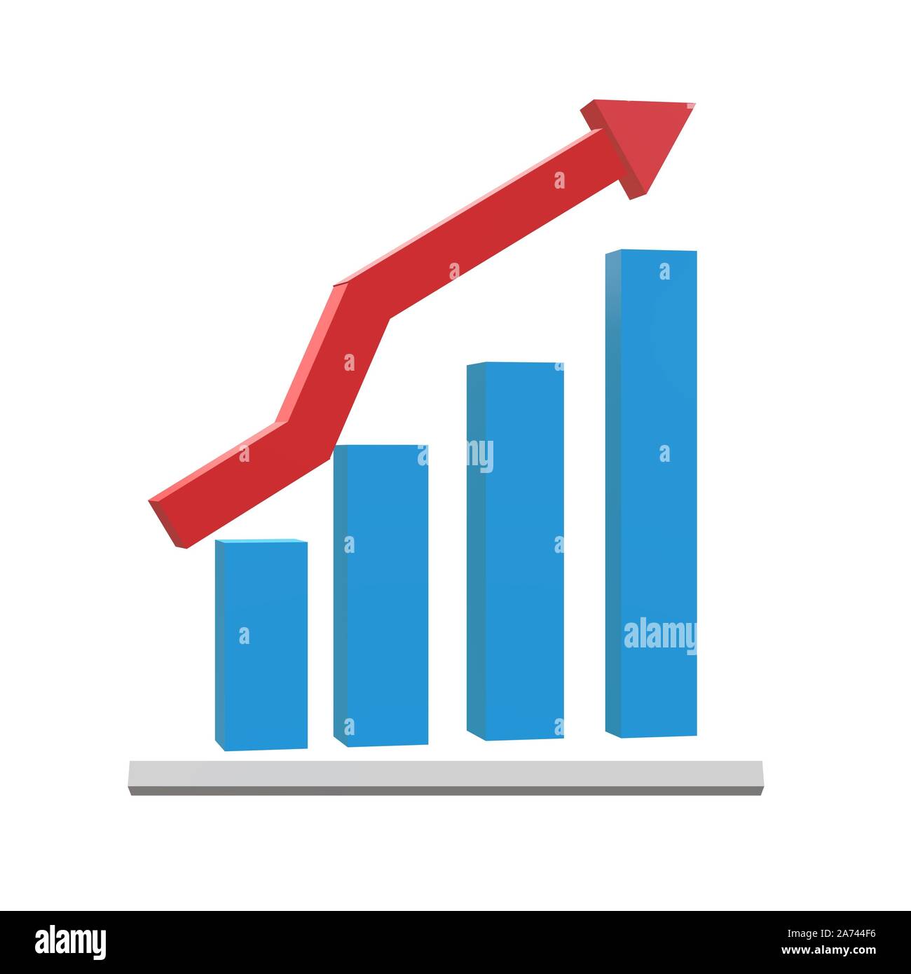3D growth icon on black background. flat style. graph chart icon for ...