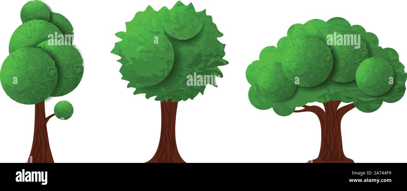 tree set simple Stock Vector Image & Art - Alamy
