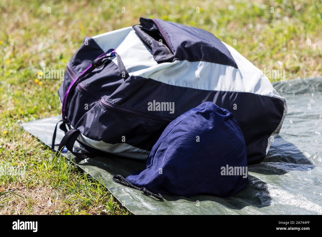 packed parachute in backpack Stock Photo - Alamy
