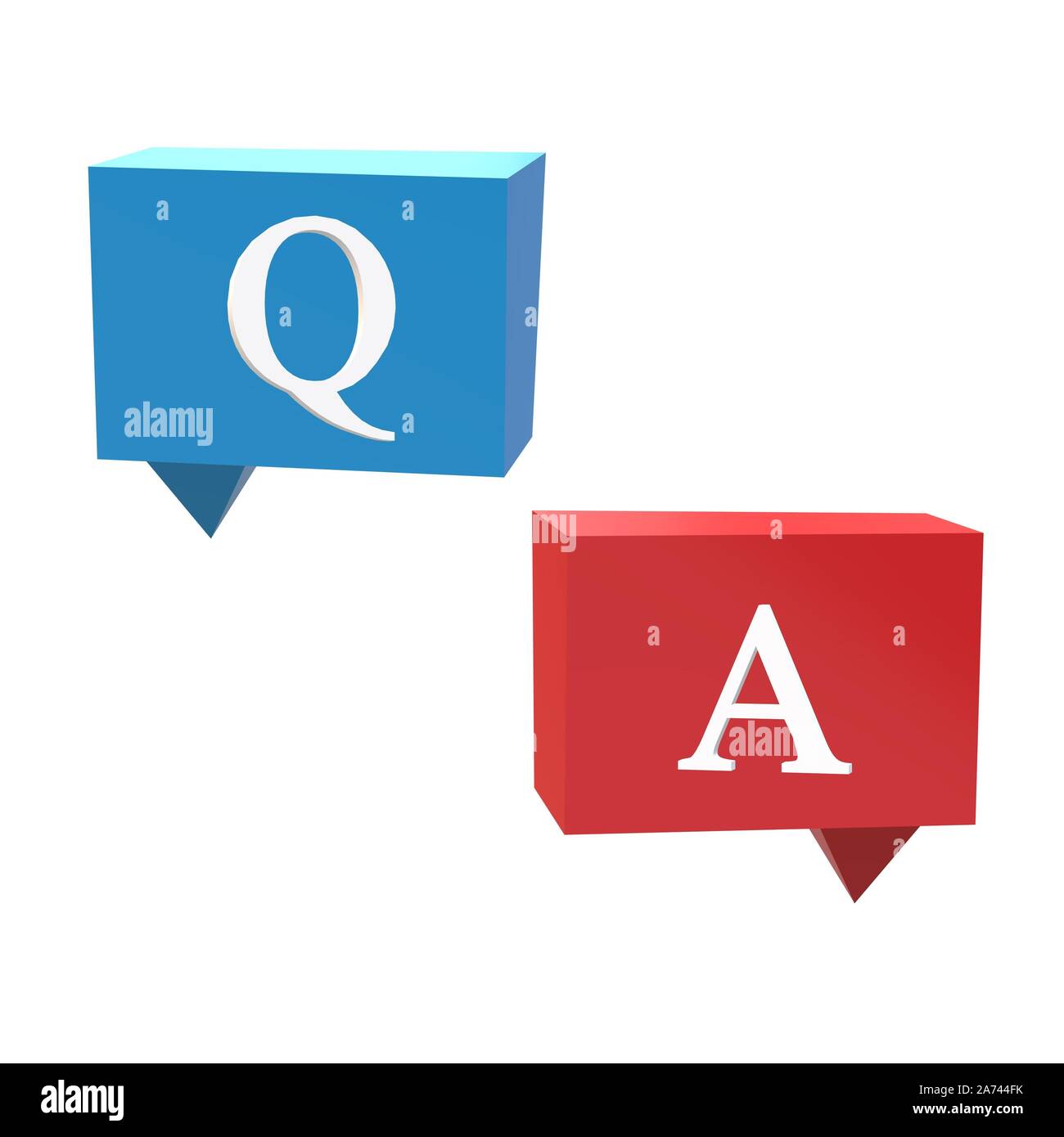 3D Questions and Answers icon on white background. flat style. 3D ...
