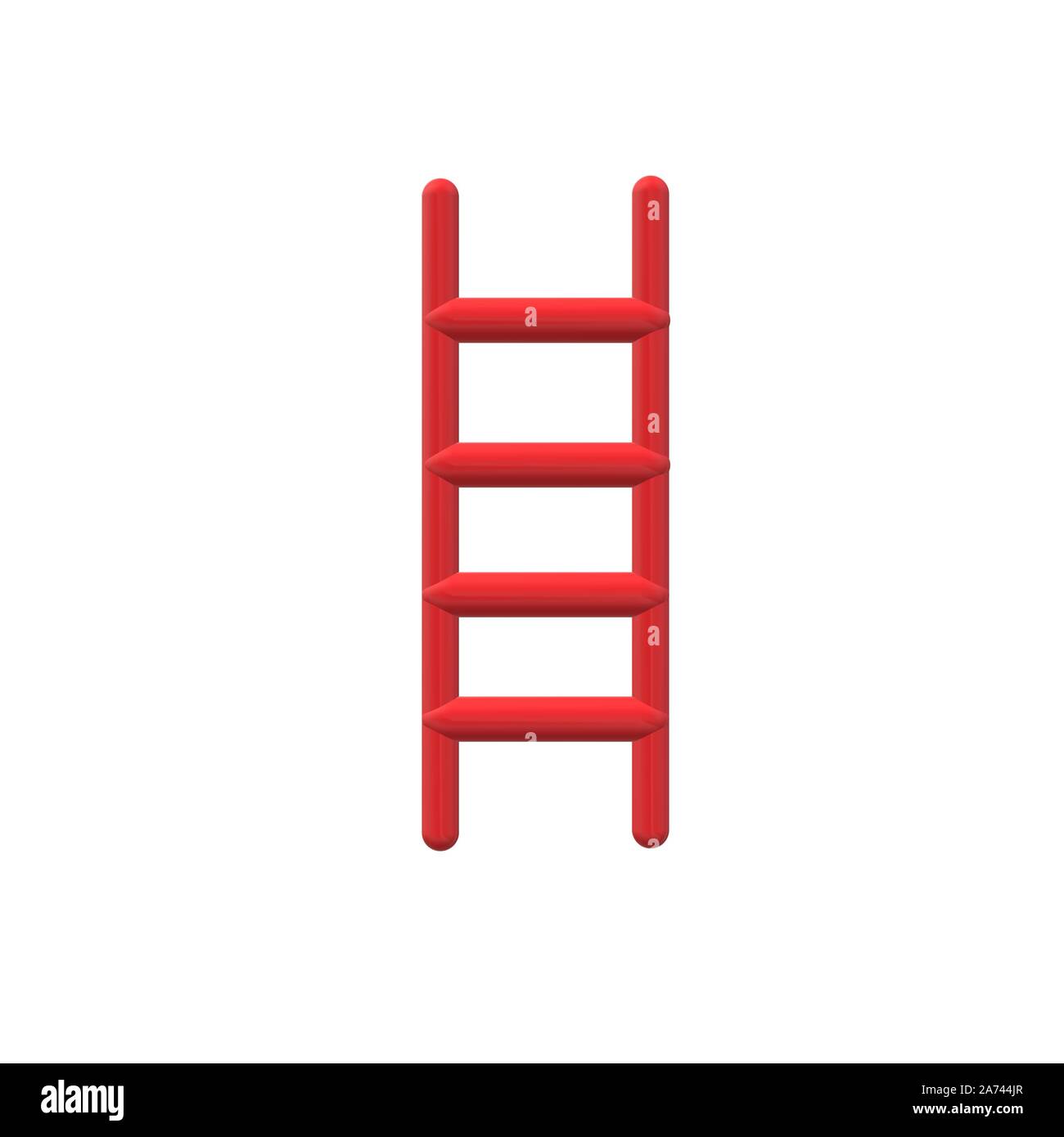 3D red ladder icon on white background. flat style. 3D red ladder icon ...