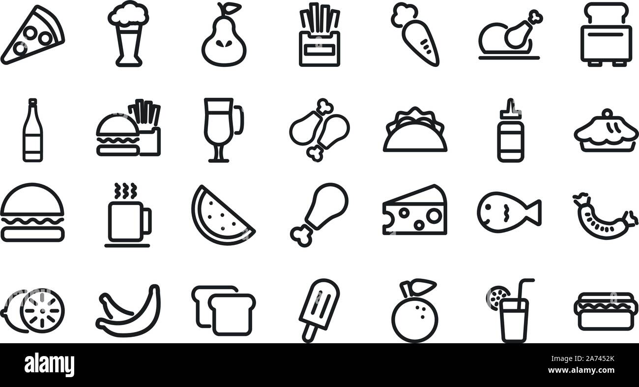 icon set pack design, food drinks eat restaurant menu dinner lunch ...