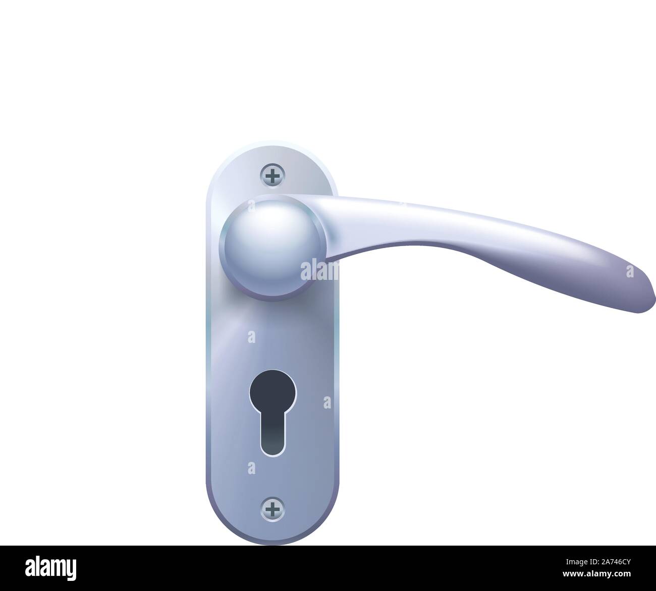 Steel door handle, white background Stock Vector Images - Alamy