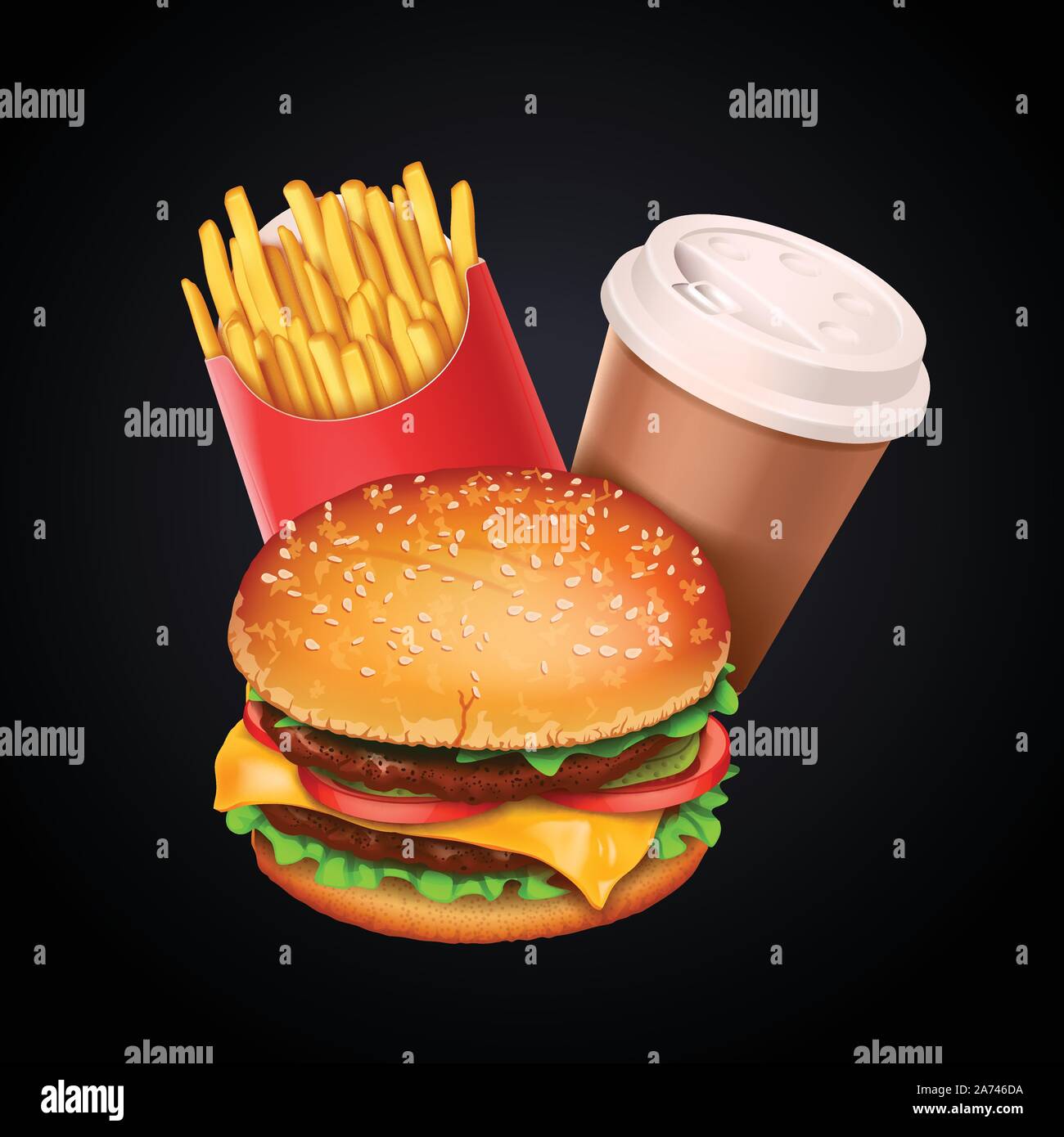 fast food set Stock Vector Image & Art - Alamy