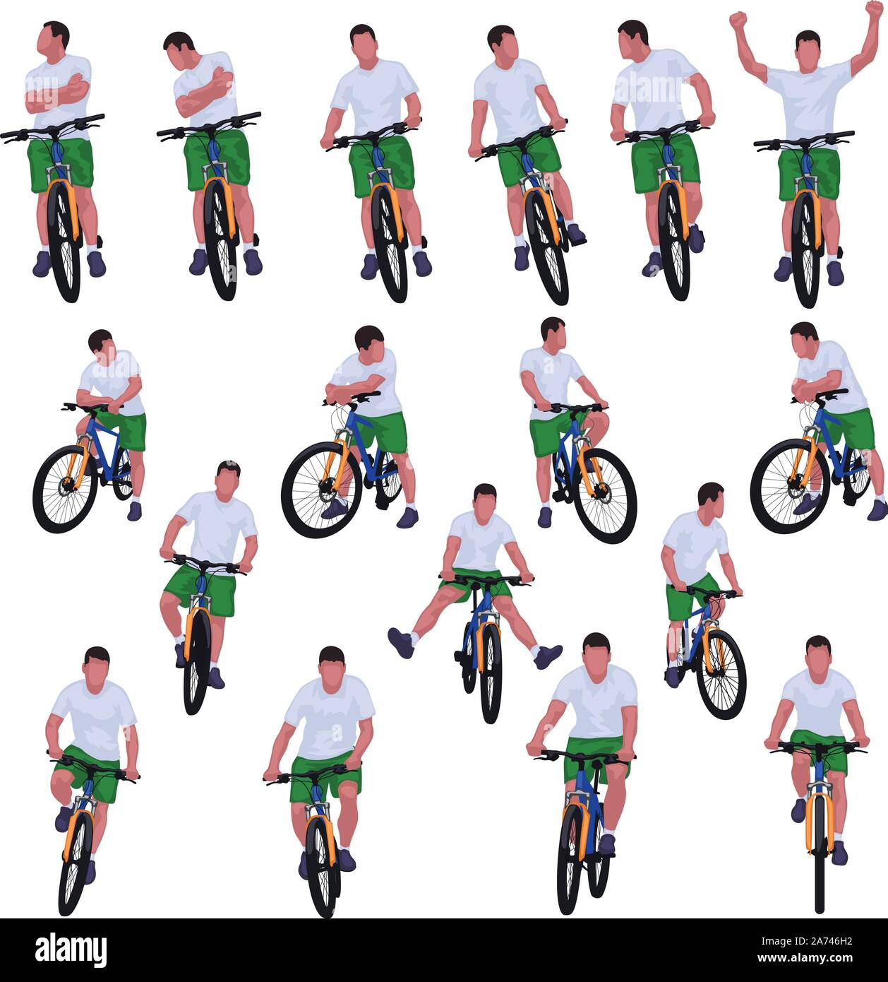 Cyclist illustration Stock Vector Images - Alamy