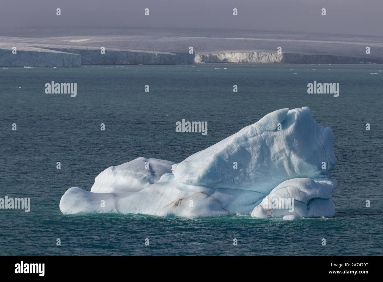 Iceberg floating in Philpots Island, Queen Harbour, Devon Island ...