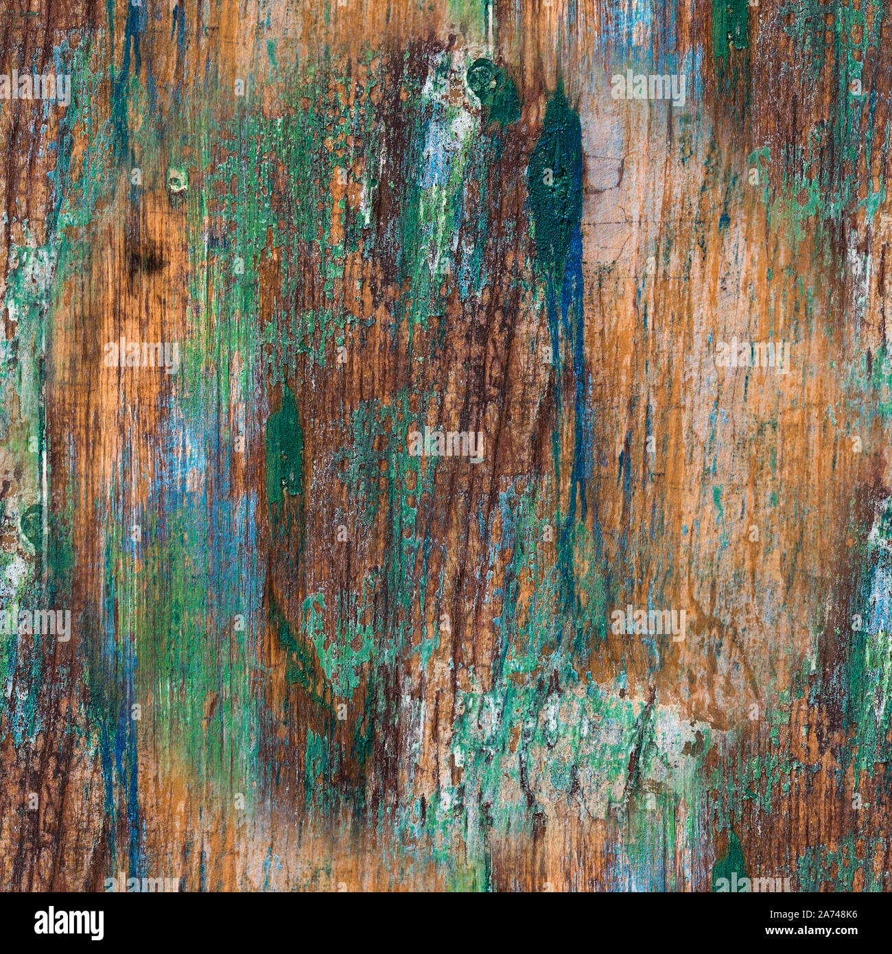 Vertically located colored background boards, painted blue and multi ...