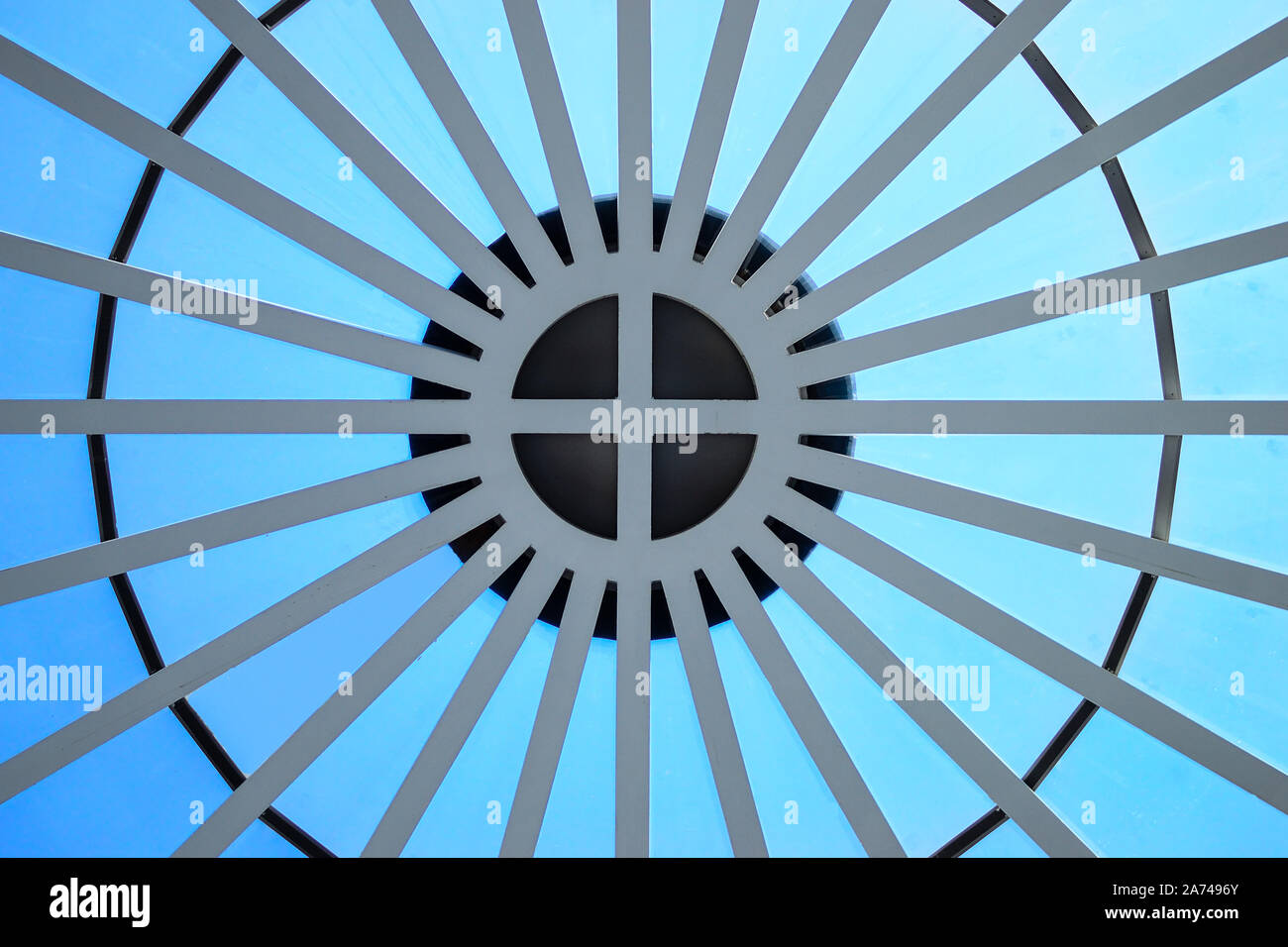 the glass domed ceiling of a modern building, background Stock Photo ...