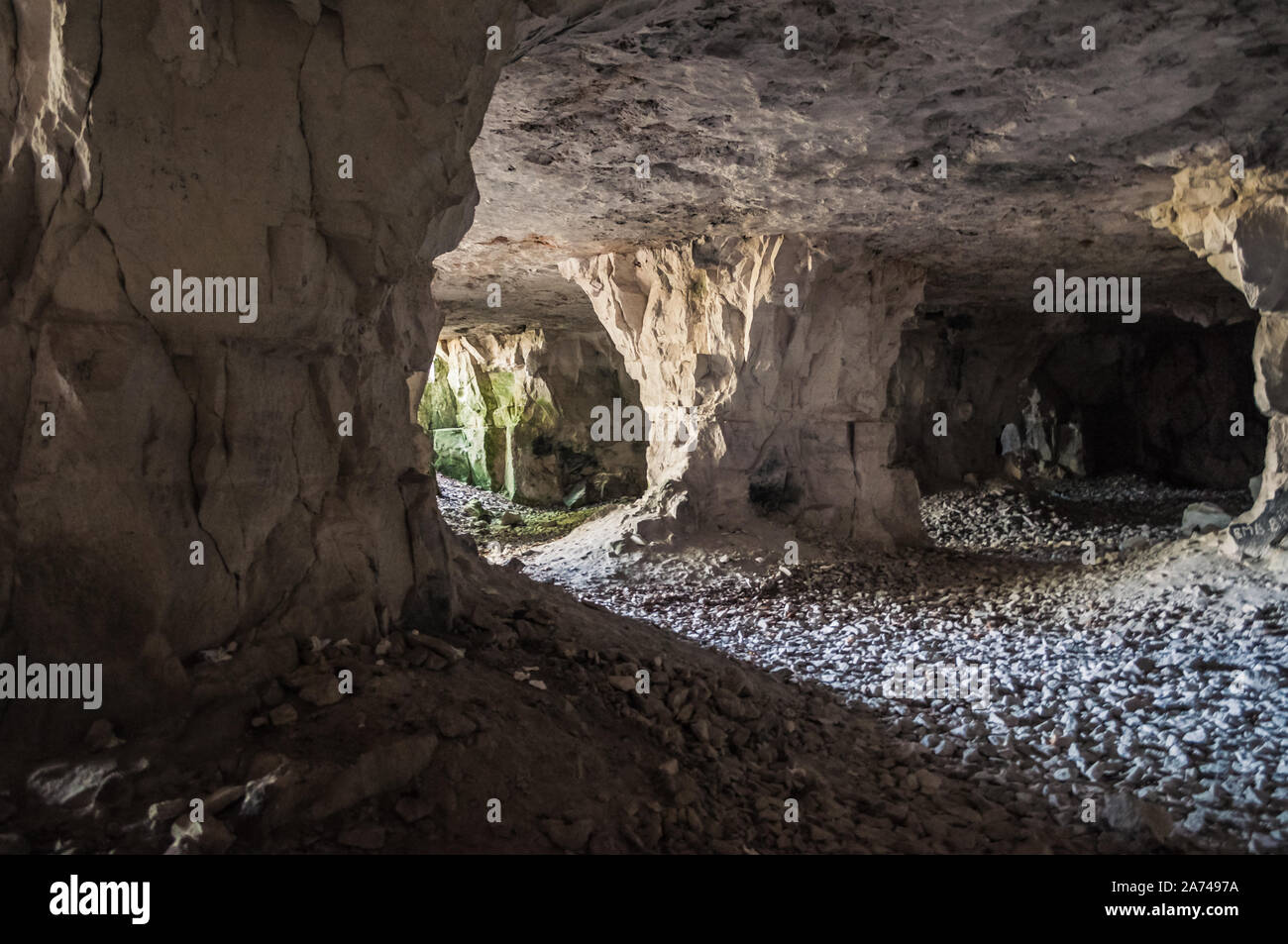 artificial cave under earth journey. wild cave, forgotten passages deep ...