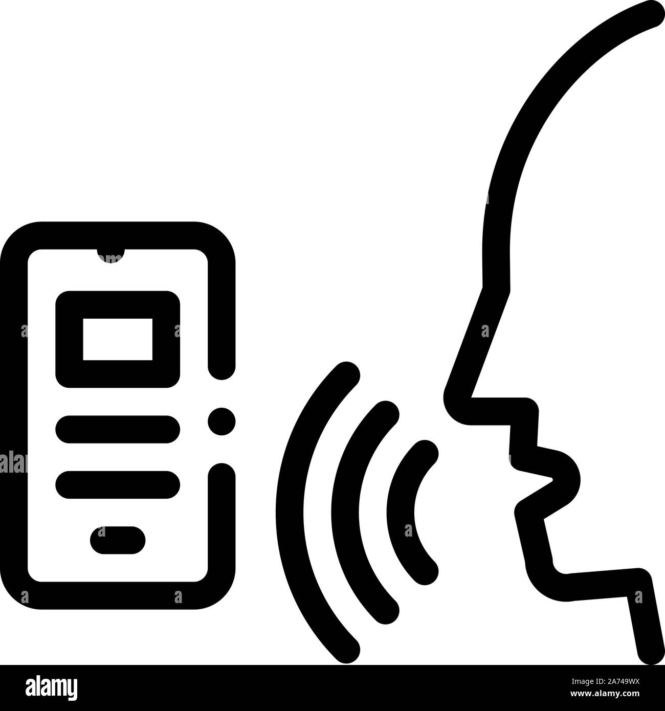 Smartphone Voice Control Icon Vector Illustration Stock Vector Image ...