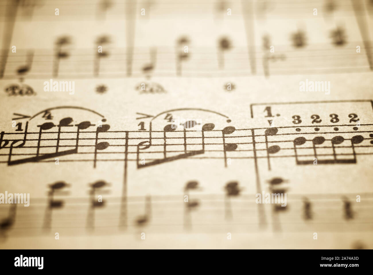Close-up of an old musical score Stock Photo - Alamy