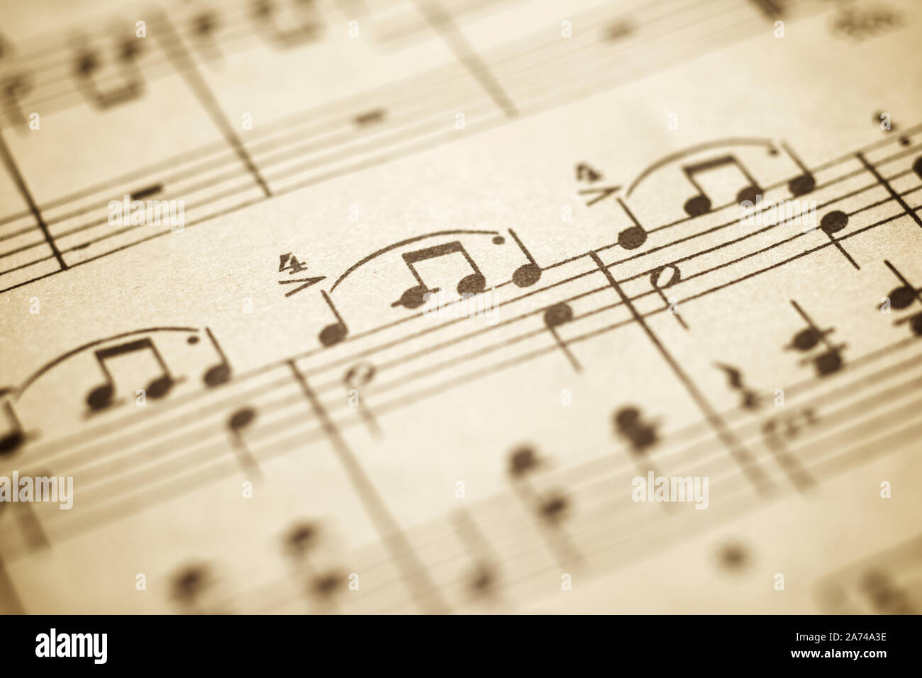 Close-up of an old musical score Stock Photo - Alamy