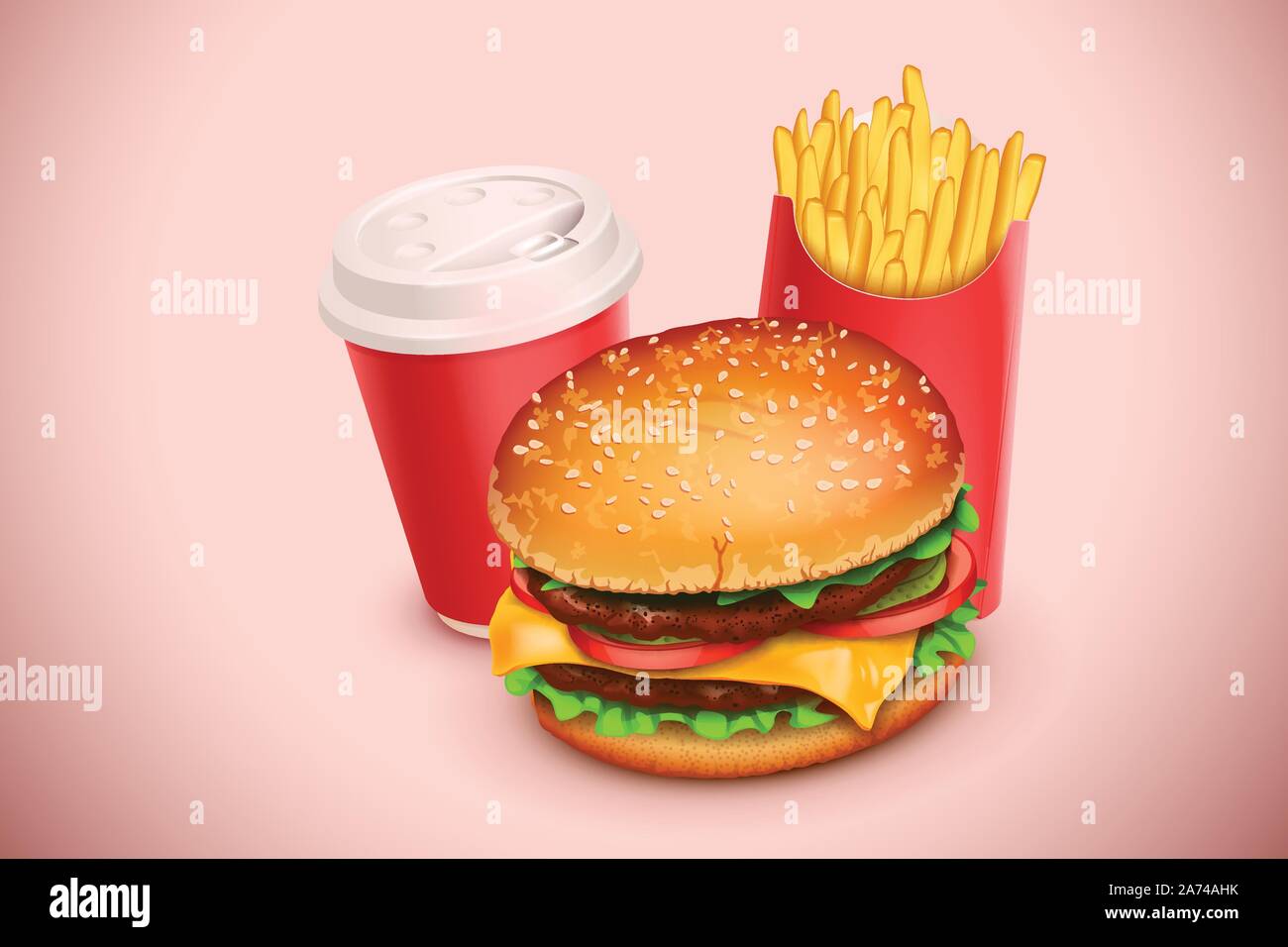 Beef burger cucumber tomato Stock Vector Images - Alamy
