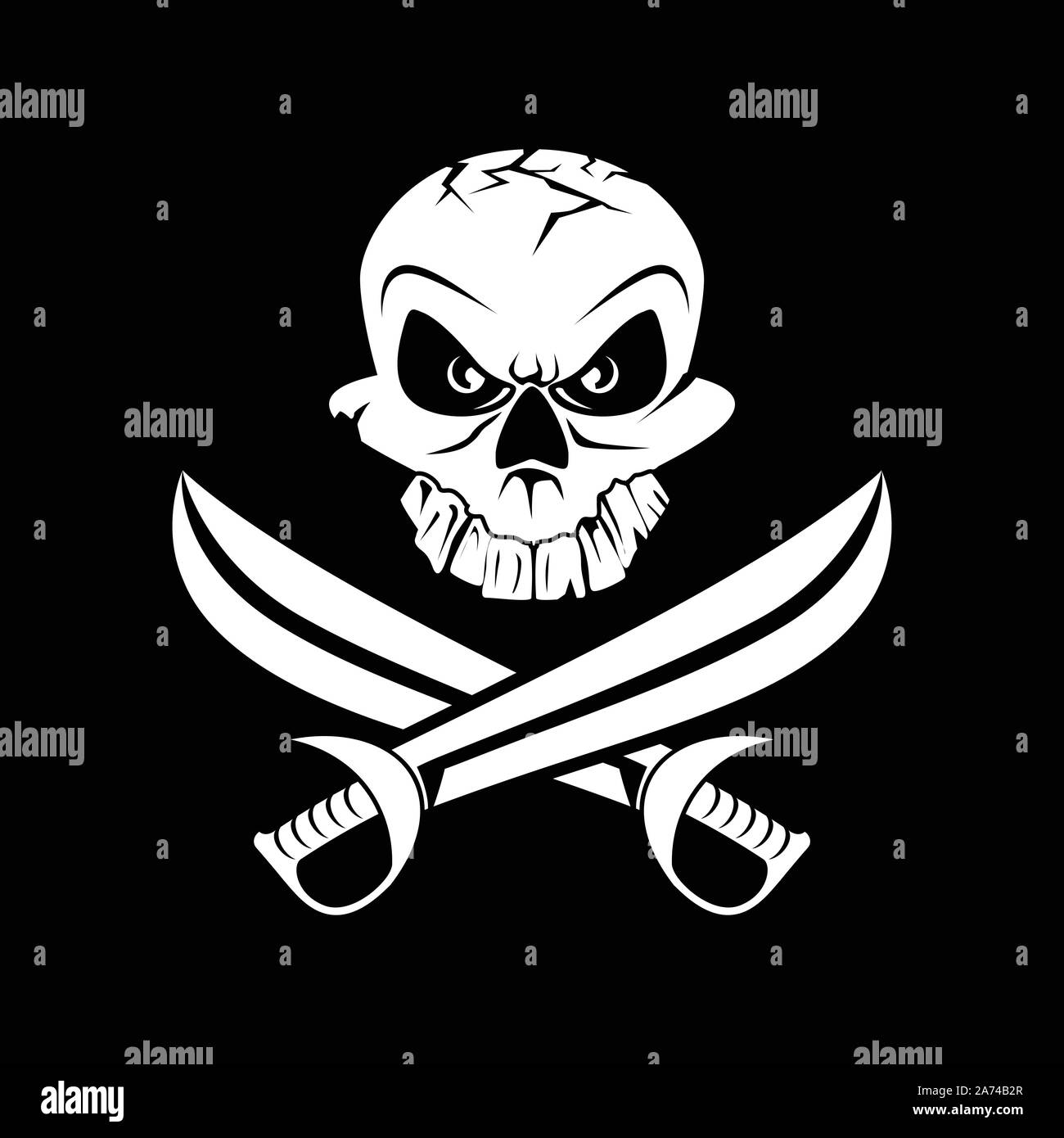 Pirate flag icon cartoon Black and White Stock Photos & Images - Alamy