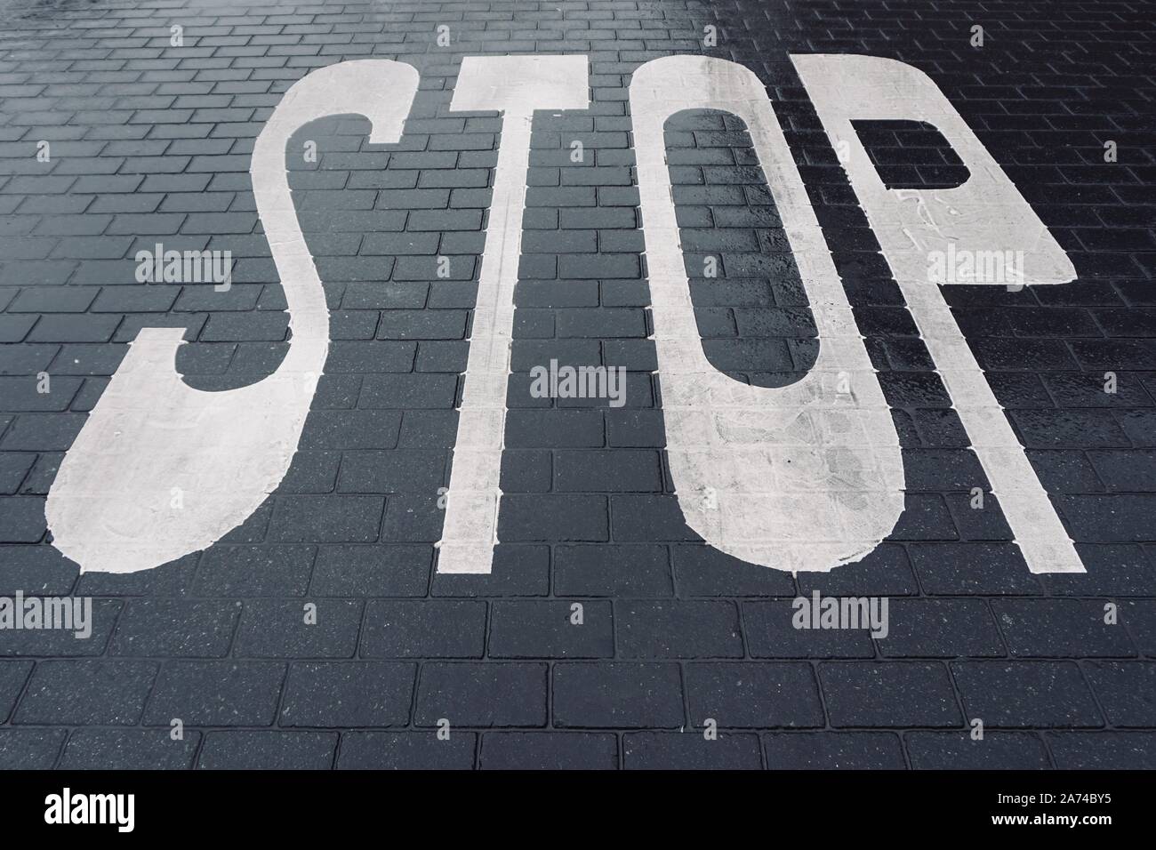 stop traffic signal on the road on the street Stock Photo - Alamy
