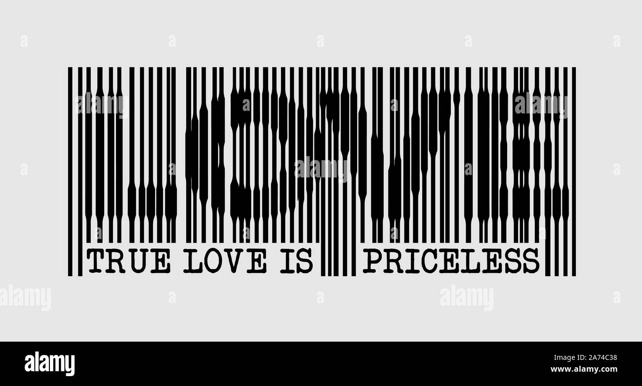 True Love is Priceless - Slogan Barcode. Vector Stock Vector Image ...