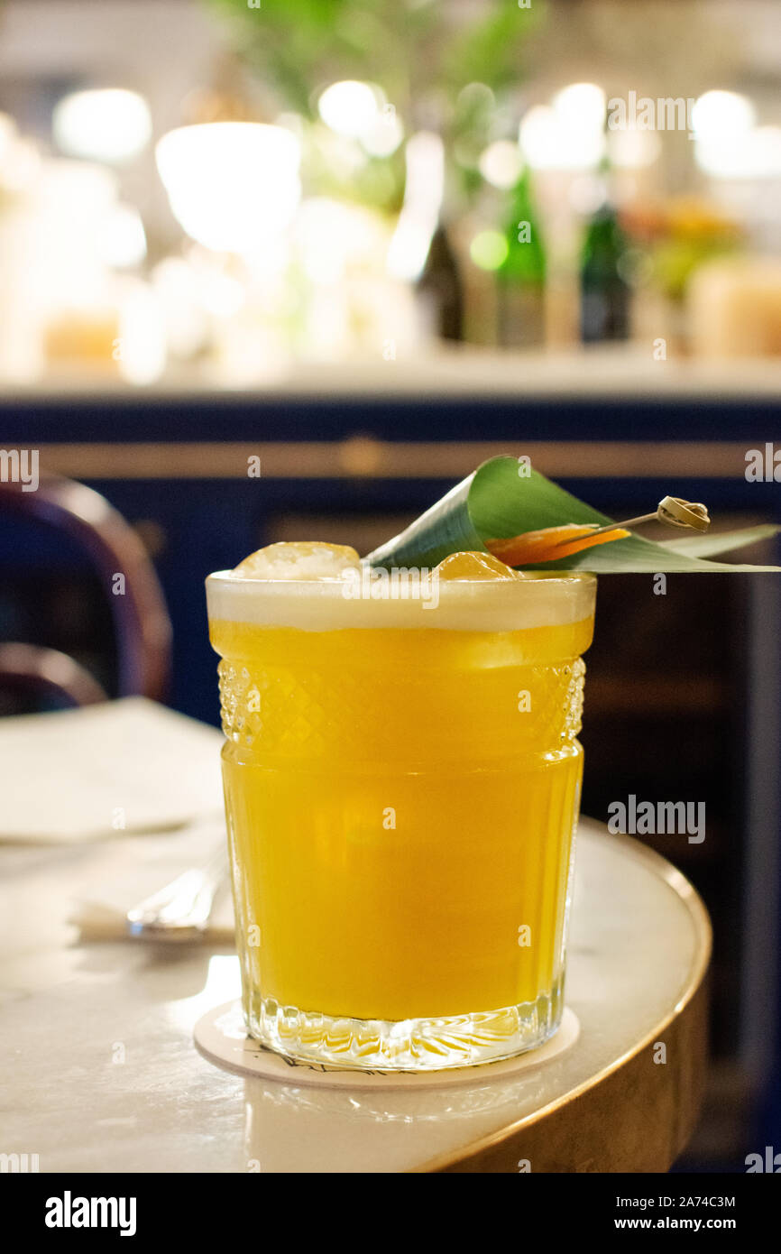 Colorful cocktail on the bar table in restaurant Stock Photo - Alamy