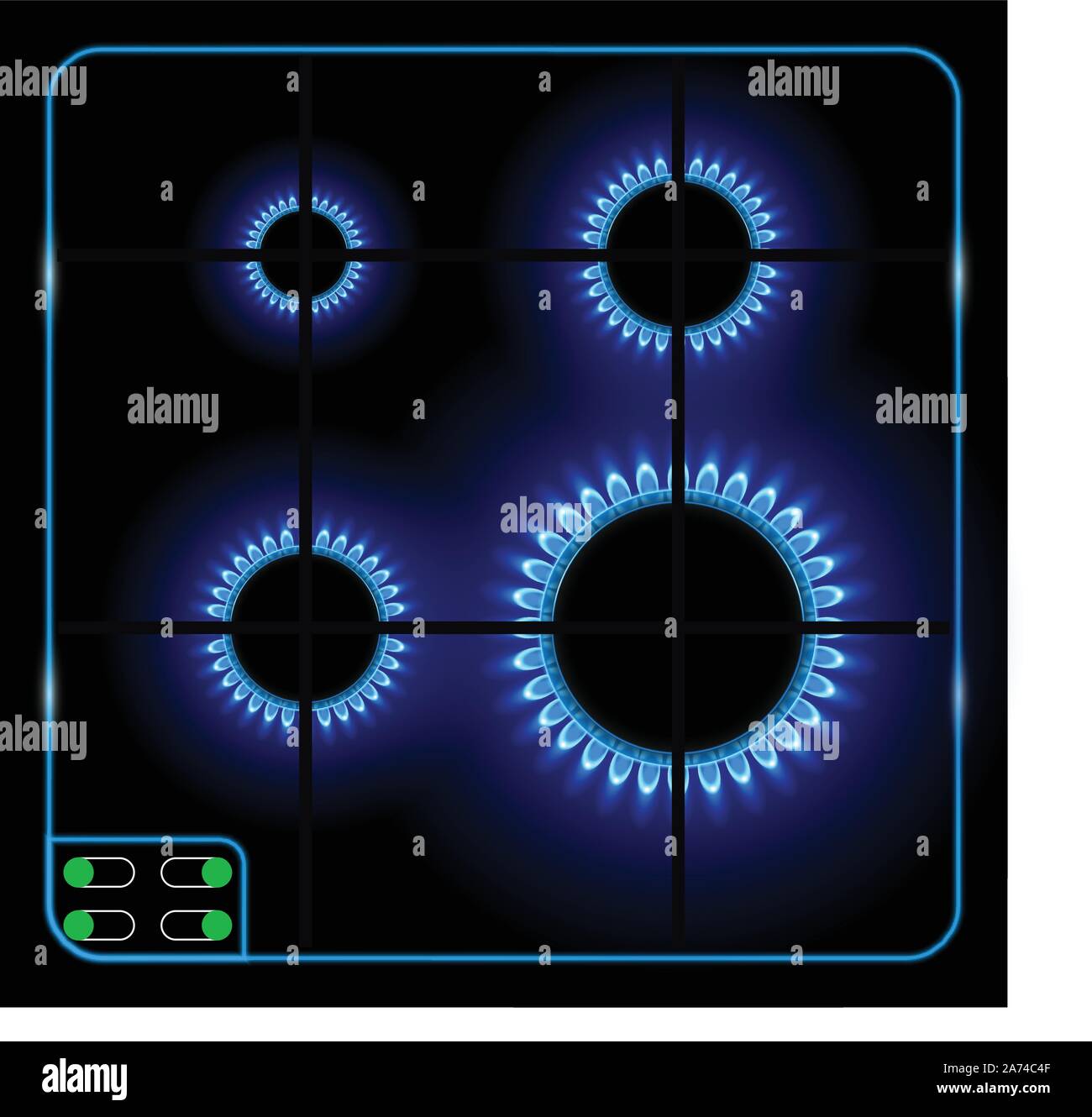 Gas ring hob black Stock Vector Images - Alamy