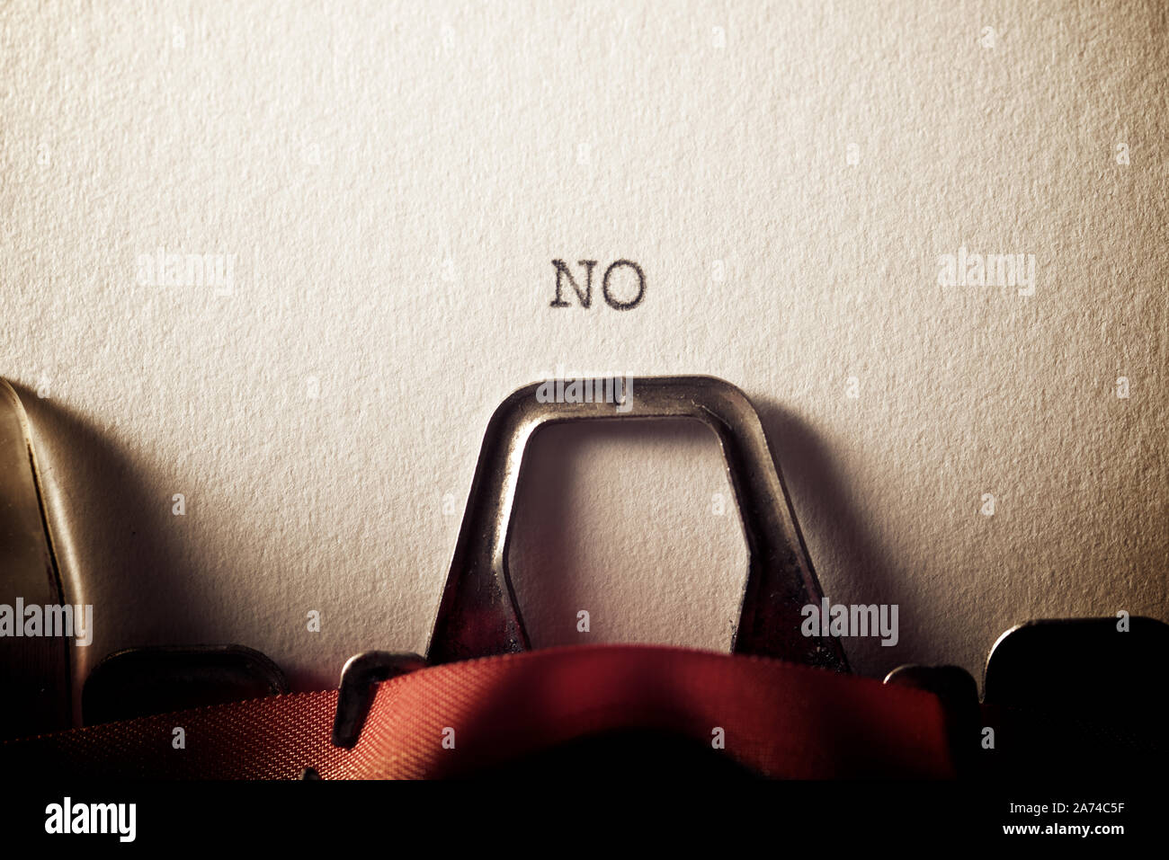 The word, No, written with a typewriter Stock Photo - Alamy