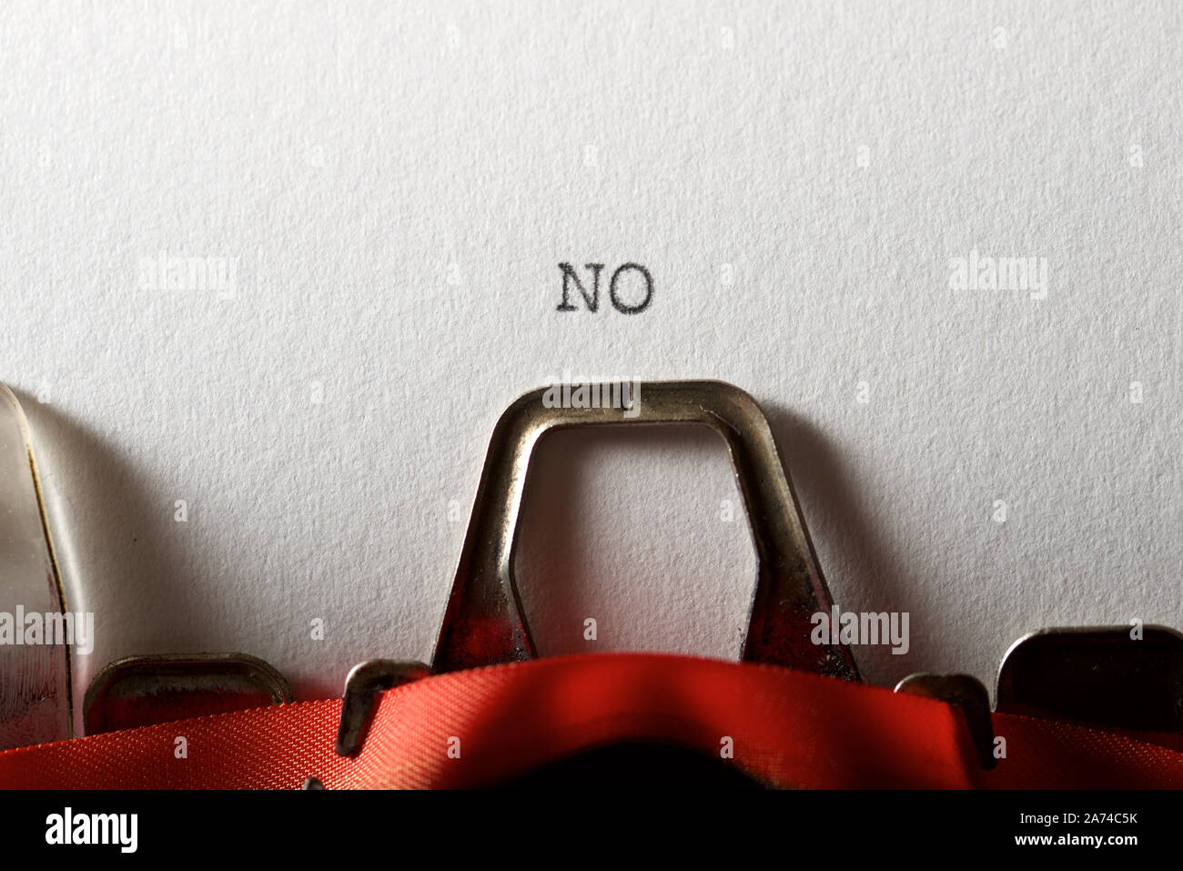 The word, No, written with a typewriter Stock Photo - Alamy