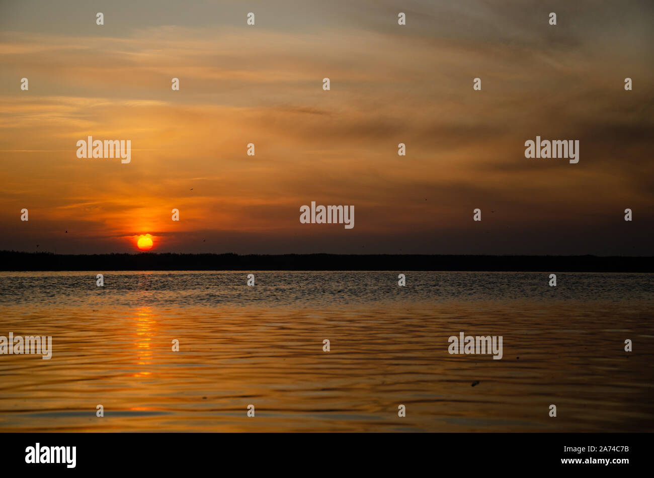 Sun rising over the lake, sun rise in Turkey Stock Photo - Alamy