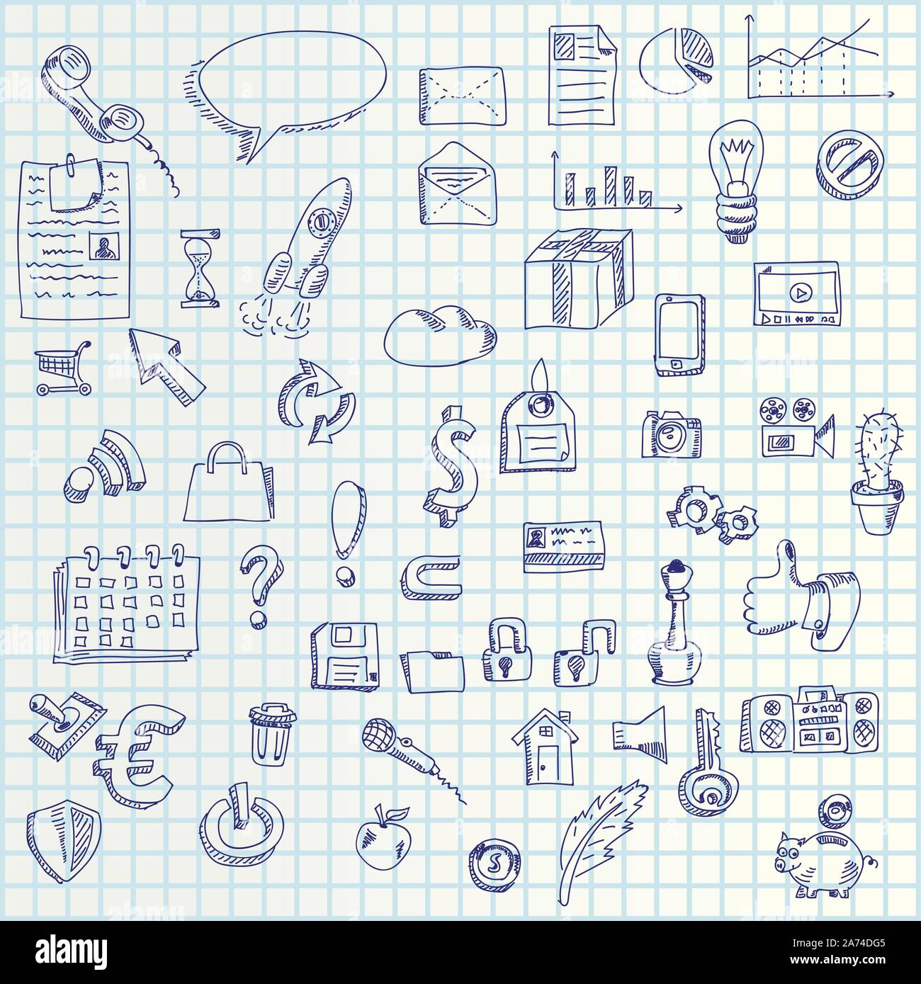 hand draw icons Stock Vector Image & Art - Alamy