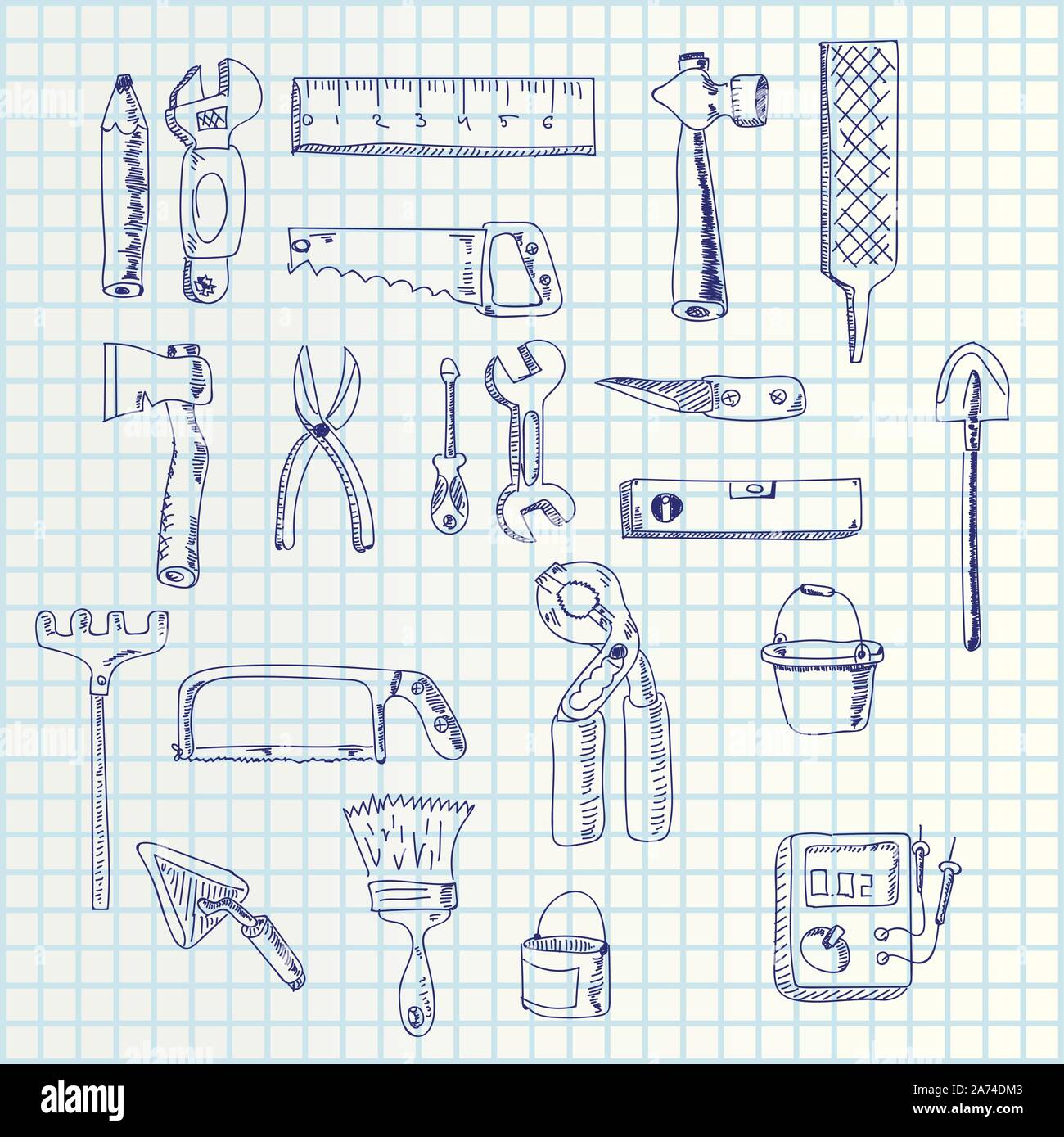 Drawing bucket spade hi-res stock photography and images - Alamy