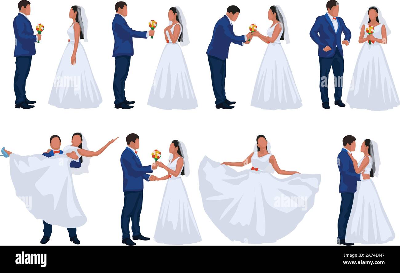 wedding groom and bride set Stock Vector Image & Art - Alamy
