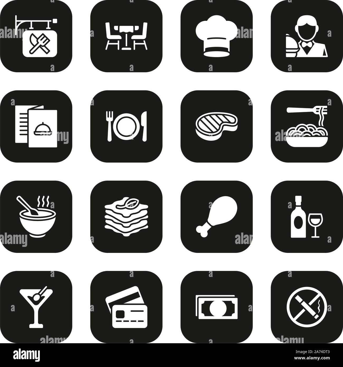 Vector black icons pasta Cut Out Stock Images & Pictures - Alamy