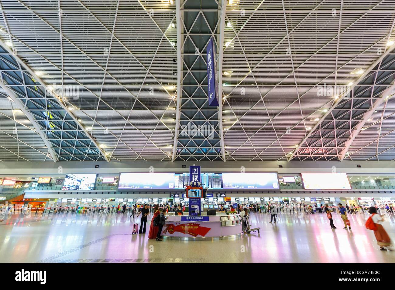 Chengdu, China – September 22, 2019: Terminal 2 at Chengdu airport (CTU ...