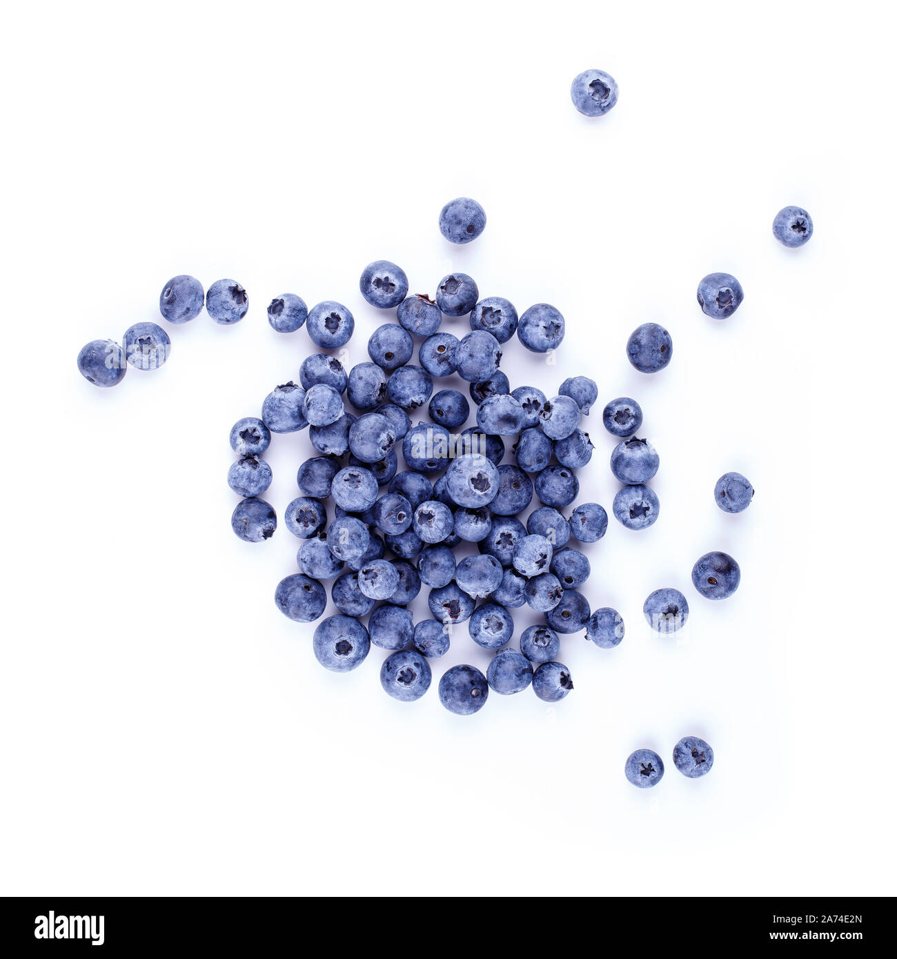 Stack of blueberries isolated on white with clipping path Stock Photo ...
