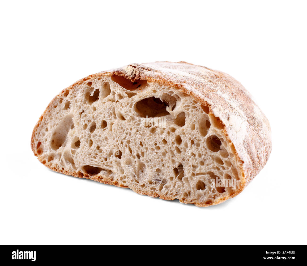 Brown bread top view texture floured. Loaf photo Stock Photo - Alamy