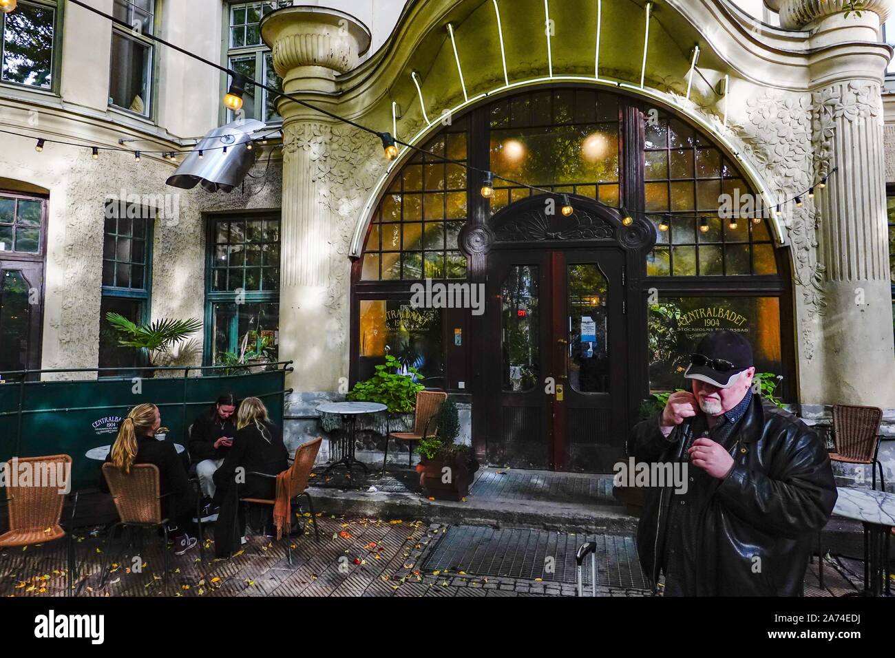 Stockholm, Sweden The entrance to Centralbadet, a spa and pool complex ...