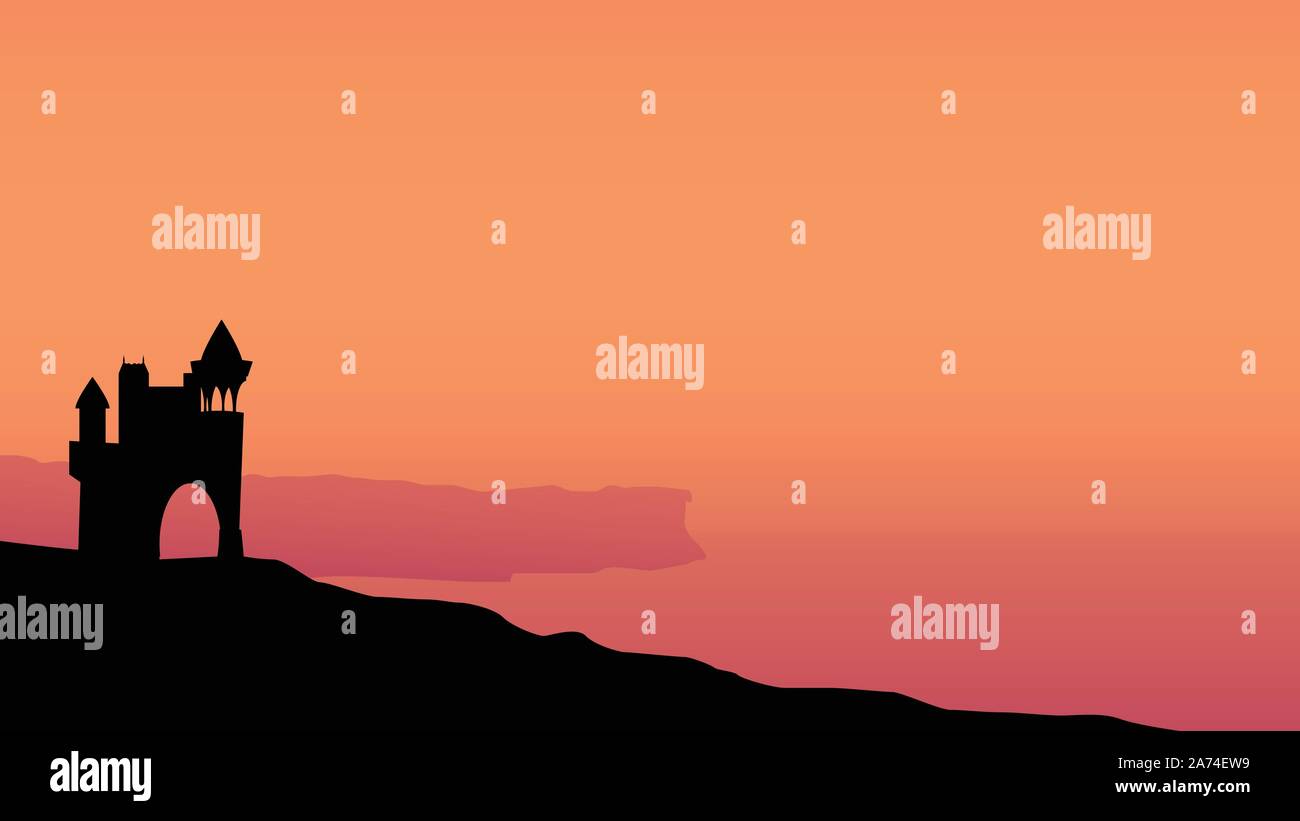 Castle coast landscape Stock Vector Images - Alamy