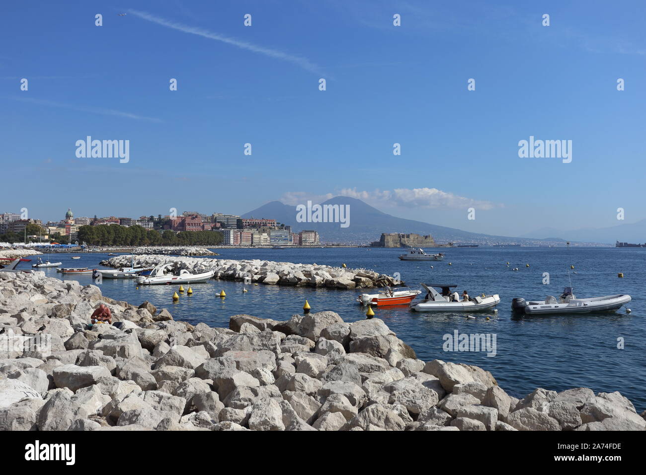 Naples, Italy - October 13, 2019: The long road with a view of the ...