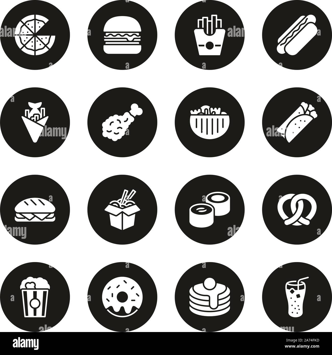 Hot dog vector logo black fries hi-res stock photography and images - Alamy