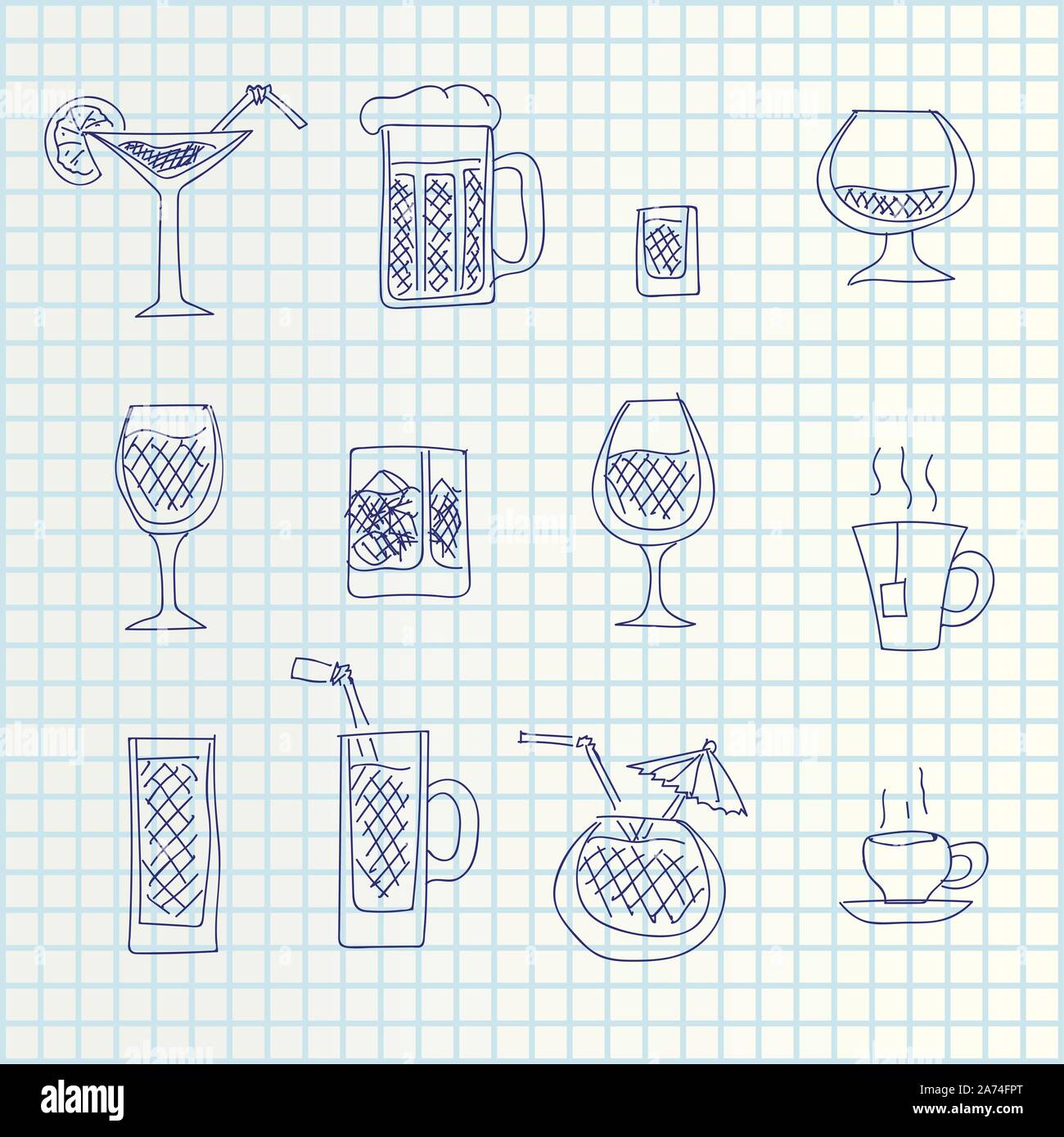 Hand draw icons Stock Vector Images - Alamy