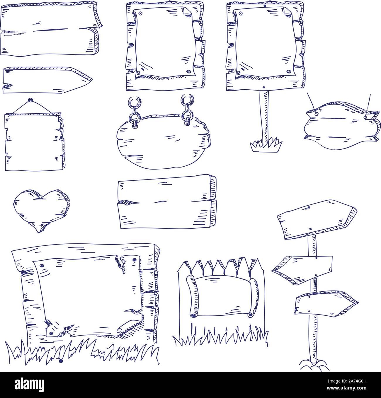 hand draw signboards Stock Vector Image & Art - Alamy