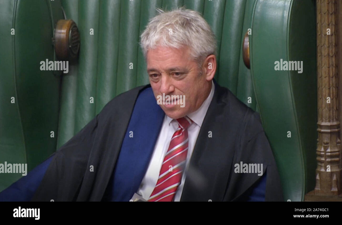 Speaker John Bercow during Prime Minister's Questions in the House of ...